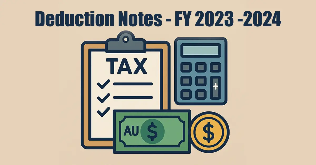 ITR – Deduction Notes -ATO FY 2023 -2024 – SmartStudyBlog.com